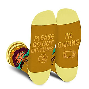 Gaming Gamer Socks for Men Women Teen Boys - Do Not Disturb I'm Gaming Socks Novelty Funny Crew Socks - Gifts for Gamer Lovers Boys Son Husband Stocking Stuffers