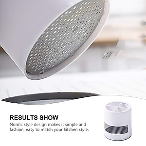 DOITOOL Kitchen Utensils Flatware Caddy Holder Plastic Storage Organizer Wall Mount Kitchen Caddy Bin for Silverware Forks Spoons Chopsticks White Kitchen Utensils Holder