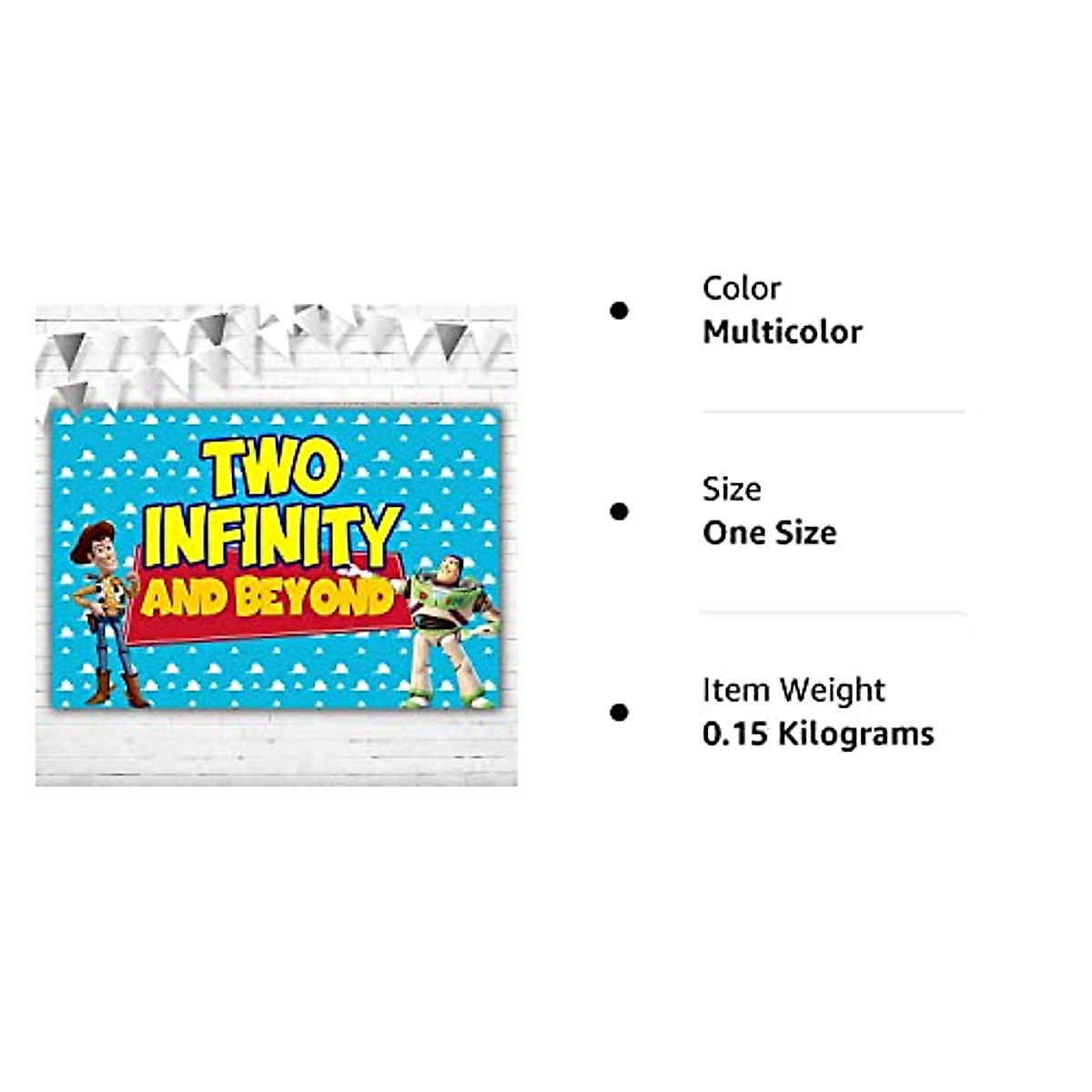YouRan Happy Birthday Banner Two Infinity and Beyond 5x3 Toy Story Clouds Background for Boy 2nd Birthday Party Vinyl Woody Backdrops Toy Story 2 for Nursery Wall Decoration