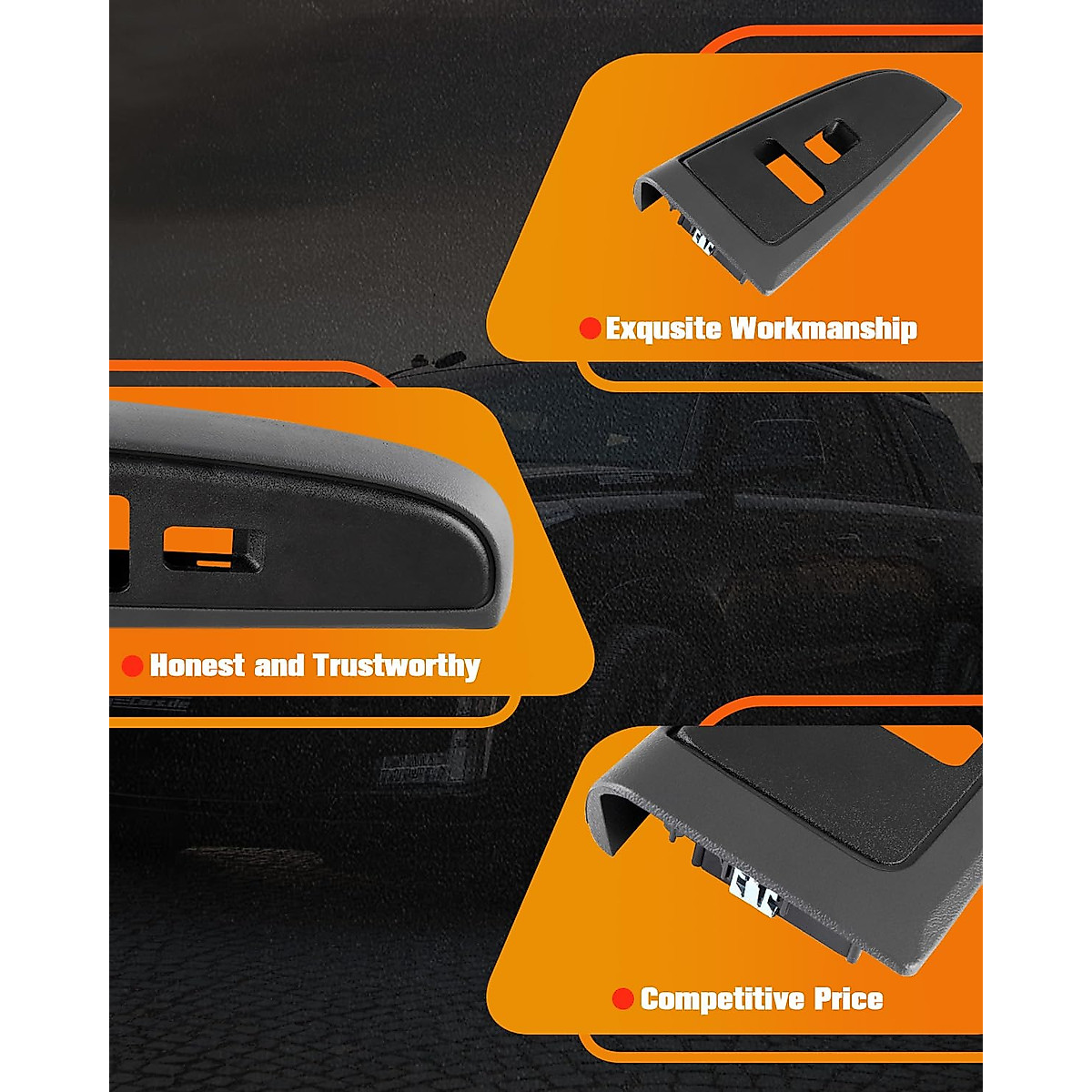 Window Switch Bezel Front Right fits for 2004-2006 Cadillac Escalade 2004-2006 Chevy Avalanche 1500 2500 2004-2006 Chevy Silverado 2500 2004-2006 GMC Sierra 2500 2004-2006 GMC Yukon Replace 89045120