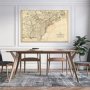 Wugod North America Map (1768) Poster Decoration Painting Canvas Wall Living Room Aesthetics Posters Art Clubs Cafes 16x24inch(40x60cm)