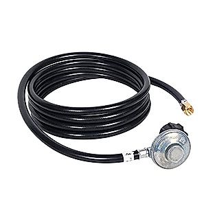 GasSaf 12 FT Propane Regulator Hose Propane Fire Pit Hose Kit for Mr. Heater Propane Heater，Portable Fire Pit, Generator and More， 3/8" Female Flare Nut Connection