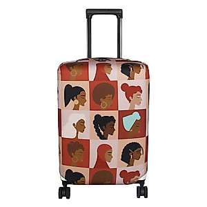 Explore Land Travel Luggage Cover Suitcase Protector Fits 23-26 Inch Luggage (Latin Girl, M)