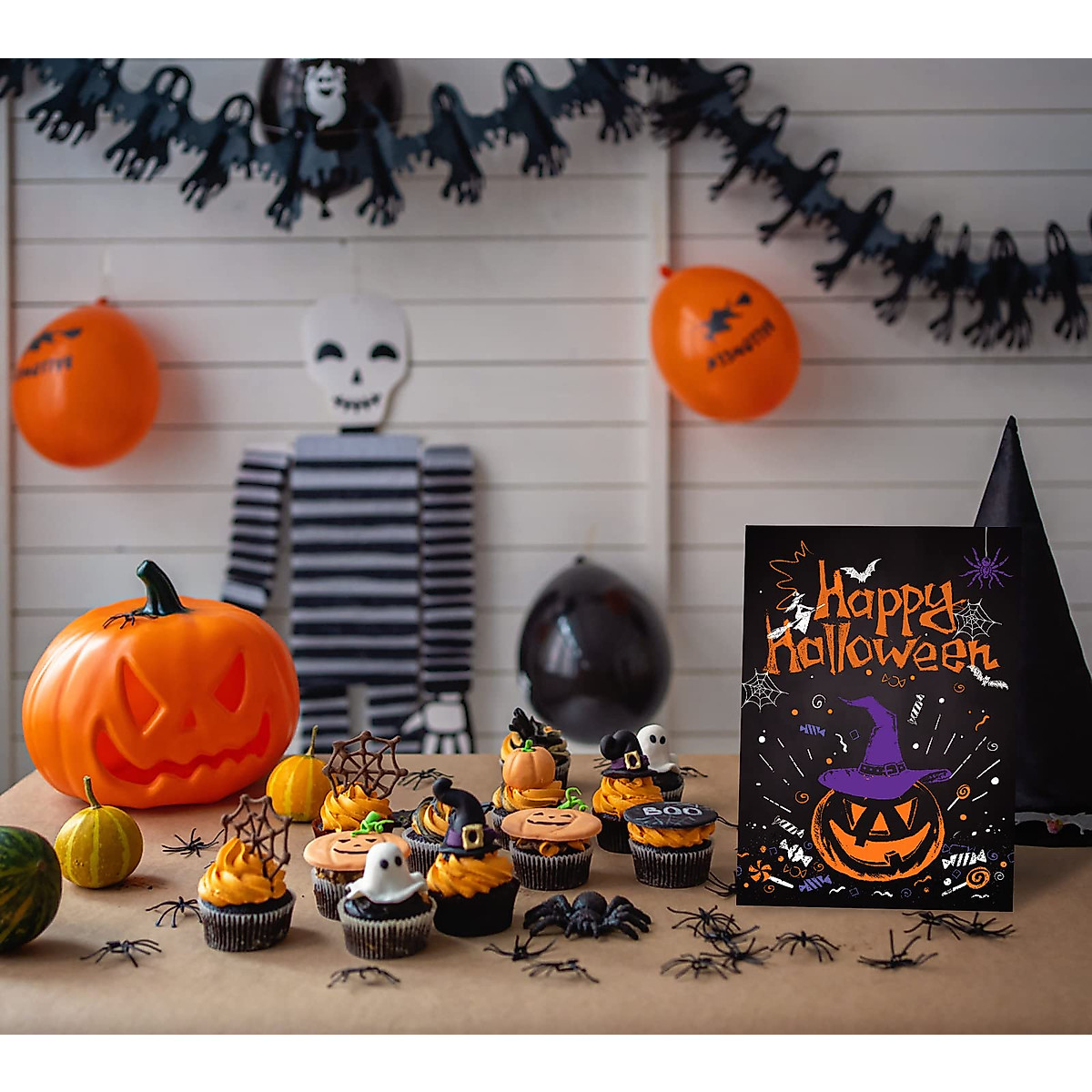 PETCEE Halloween Party Invitations with Envelopes 5"x7" Halloween Invitations Card for Kids Adults 12pcs Halloween Party Supplies for Costume Birthday Scary Spooky Haunted House Pumpkin Theme