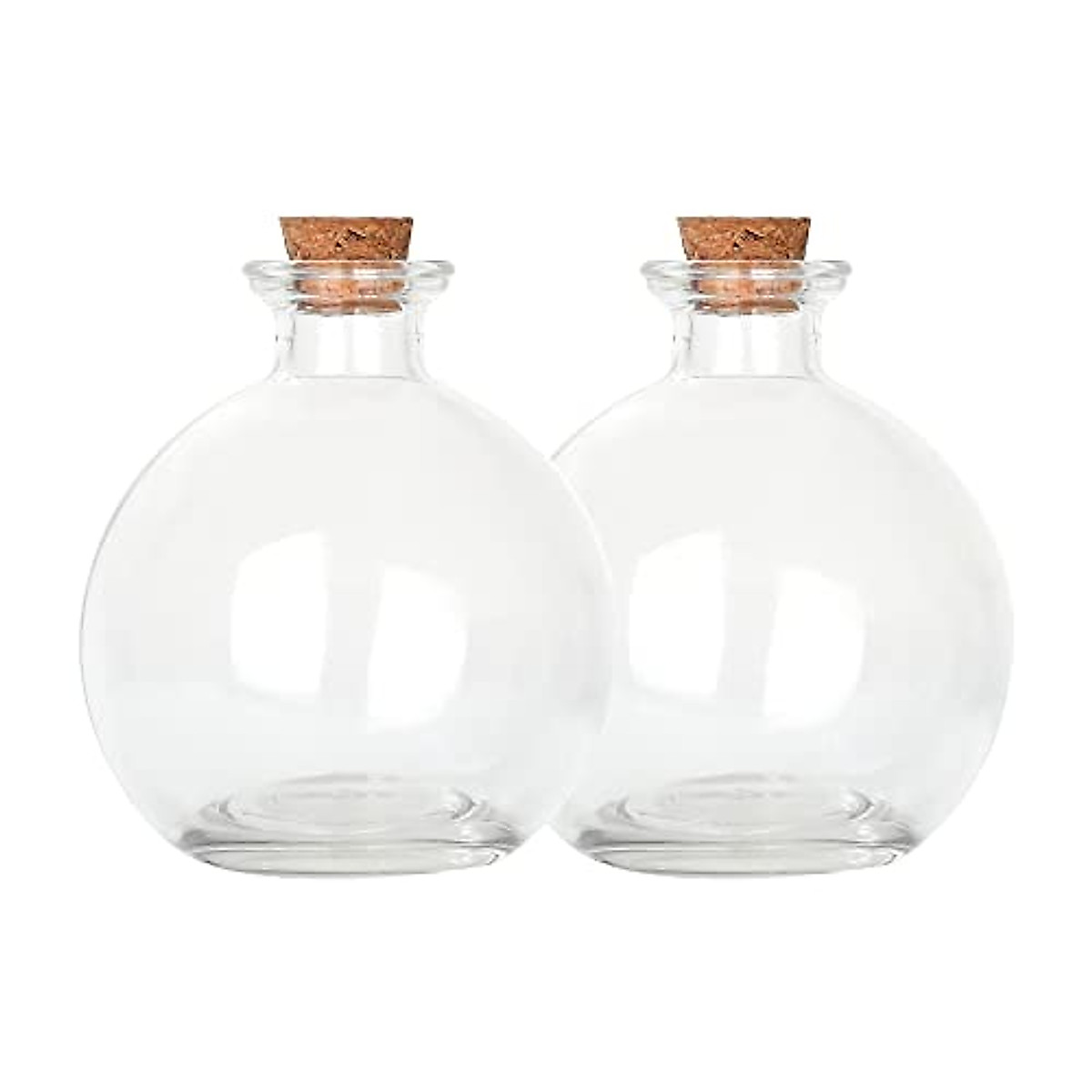 Magic Season Decorative Glass Bottles with Cork Stoppers (9 fl oz. Potion Bottles / 2 Pcs)