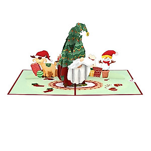 Lovepop Gnoel Gnome Christmas Pop Up Card, 5x7-3D Greeting Card, Pop Up Christmas Cards, Kids Christmas Card, Holiday Card