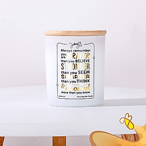 Inspirational Vanilla Scented Soy Candle Christmas Gift for Women, Daughters | Always Remember You are Braver Than You Believe, You are Loved, Thinking of You Holiday Gift & Comforting Newly Divorced