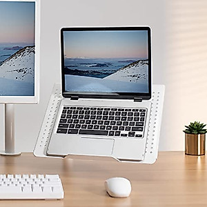 VIVO Single Laptop Notebook Desk Mount Stand, Fully Adjustable Extension with C-clamp, Fits up to 17 inch Laptops, White, STAND-V001LW