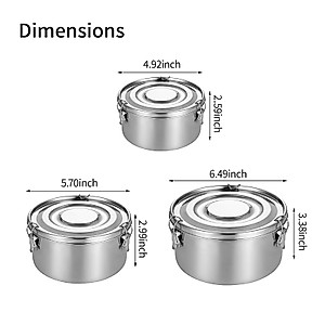 YLARMY Stainless Steel Airtight canisters Food Storage Containers with Lid for Camping Trips Picnic Metal Meal Prep Bento Lunch Boxes Kimchi Container Leak-Proof Smell-Proof for Snacks Salads