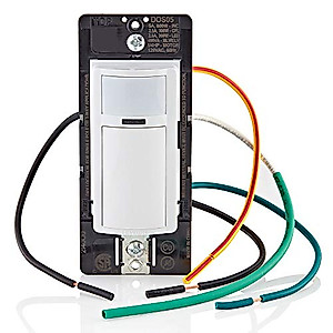 Leviton DOS05-1LZ Decora Motion Sensor In-Wall Switch, Auto-On, 5A, Single Pole or 3-Way, White/Ivory/Light Almond
