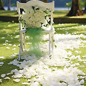 3.5oz Real Rose Petals, Freeze Dried Perfect Preserved White Flower Petals for Wedding Party Decor, Flower Girl, Dinner table Centerpieces, Bridal Shower, Flower Confetti 100g