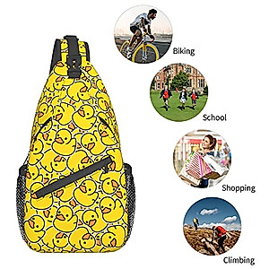 PVBKZ Yellow Duck Sling Bag Crossbody Duck Sling Backpack Travel Hiking Chest Bags Shoulder Sports Daypack for Women Men