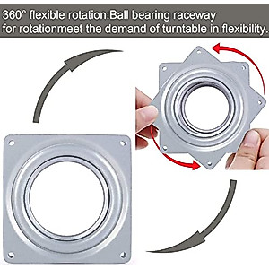 4 Inch Table Turntable Rotating Plate Display Base Stand Round Plate Display Base plategalvanized Steel Square Desk Tool Table Turntable Rotating Plate