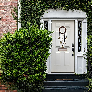 Witch Bells for Door Knob Protection, Witch Bell Garland Witchcraft Supplies, Sorceress Herb Bell Wreath, Magic Wicca Charm Wind Chimes Gift for Home Garden Courtyard Decor & Protection(Ribbon)