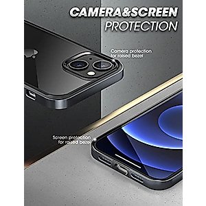 SUPCASE Unicorn Beetle Edge Series Case for iPhone 13 (2021 Release) 6.1 Inch, Slim Frame Clear Case with TPU Inner Bumper & Transparent Back (Black)