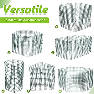 10 Pack Small Wire Plant Protectors 12x12 in Square Plant Protectors from Animals Mesh Plant Cage Chicken Wire Cloche for Plants Shrubs with Ground Stakes and Nylon Ties (Dark Green,Thickness 1mm)