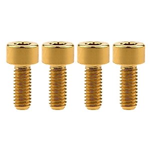 Wanyifa Titanium Cap Allen Socket Head Bolts M4 10 12 15mm Screw Pack of 4 (M4x10mm, Gold)