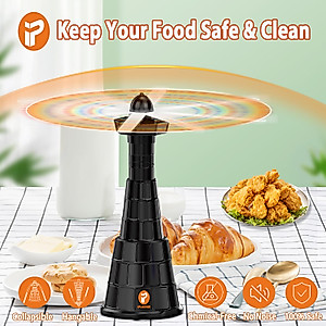 IPLUCKER Fly Fans for Tables,4 Packs Fly Fan for Outdoor Table,3 Height-Adjustable Table Top Fly Fans with Holographic Blades Fly Swatter Fan for Oudoor Table, Picnic, Restaurant, Party