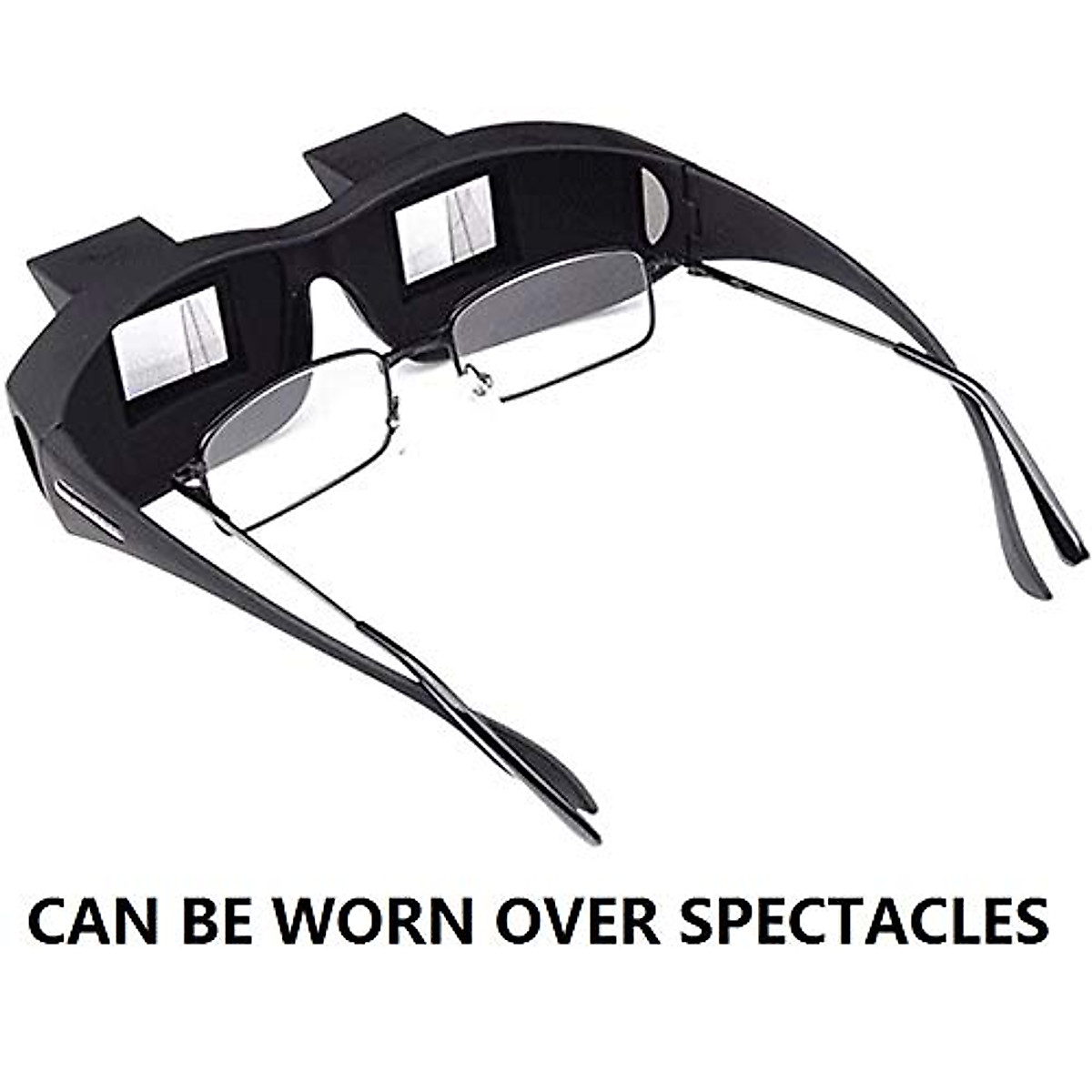 Flammi Lazy Glasses Prism Glasses Horizontal Spectacles Lie Down for Reading/Watching TV (Plastic, Black)