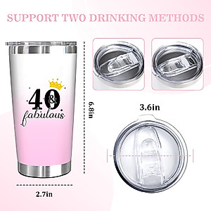Unipinkart 40th Birthday Gifts for Women 20OZ Stainless Steel Tumbler,1985 40 Year Old Birthday Gifts for Her, 40th Birthday Decorations for Woman, Cool Birthday Gift for Women Turning 40