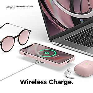 elago Magnetic Silicone Case Compatible with MagSafe iPhone 12 and Compatible with iPhone 12 Pro 6.1 Inch - Built-in Magnets, Compatible with All MagSafe Accessories (Lovely Pink)