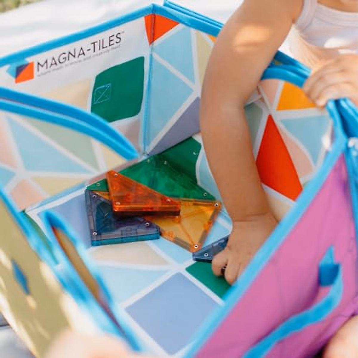 MAGNA-TILES Storage Bin Bundle 84-Piece Magnetic Construction Set, The ORIGINAL Magnetic Building Brand