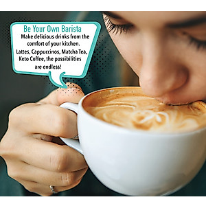 Elementi Milk Frother Wand & Matcha Mixer, Mini Electric Whisk for Coffee - Frother for Coffee - Milk Frother Handheld - Coffee Stirrers Electric Matcha Frother & Hand Whisk (Light Blue)