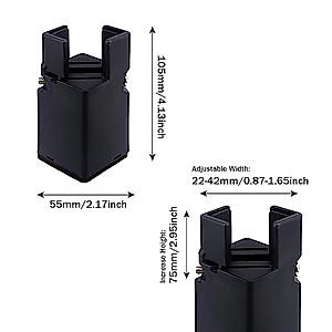 KELEAPEKER 4pcs Furniture Risers,Desk Risers for Desk Legs,Adjustable,with Screw Clamp,for Lifting The Bed, Sofa, Table, Desk, Cabinet and Bookshelf