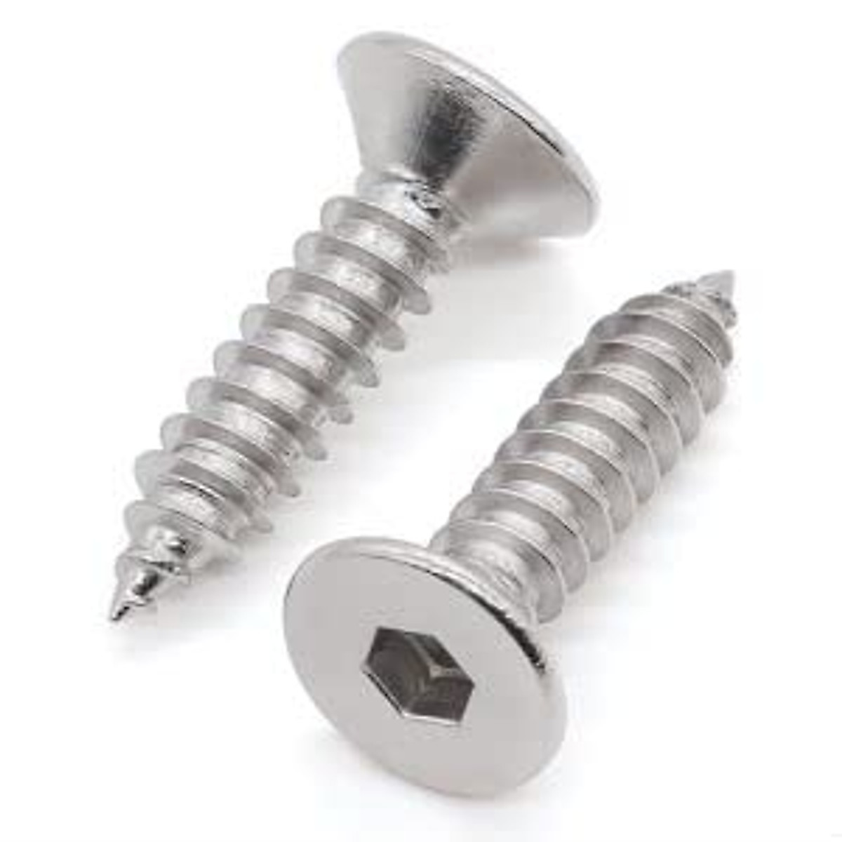 Glvaner (30 pcs) M6 x 25mm Flat Head Socket Cap Self Tapping Screws Wood Screws 304 Stainless Steel 18-8 Full Thread Coverage Sheet Metal Screw