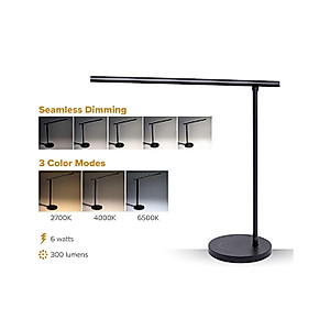 Bostitch Office VLED1826BLK-BOS Dimmable LED Desk Lamp with Adjustable Color Temperature, Black