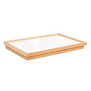 Wood Breakfast Bed Tray Lap Desk Serving Table Foldable Legs Bamboo Food Dinner GPJJPUS