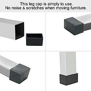 uxcell Rubber Furniture Table Chair Leg Rectangle Shape Foot Covers 40 x 20mm 40pcs Black