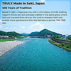 [NAGOMI] 8 inch Serrated Bread Knife - Made in Seki, Japan - Blade in 440A and Comfortable Pakkawood Handle - Japanese Sharp Kitchen Knife