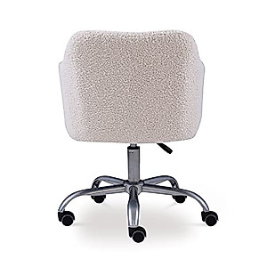Linon Home Decor Products Linon Brooklyn Sherpa Office Chair, Ivory