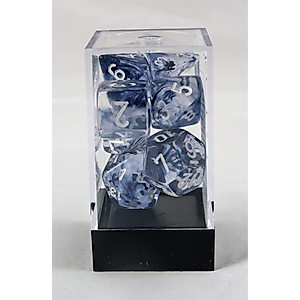 Chessex Polyhedral 7-Die Nebula Dice Set - Black with White
