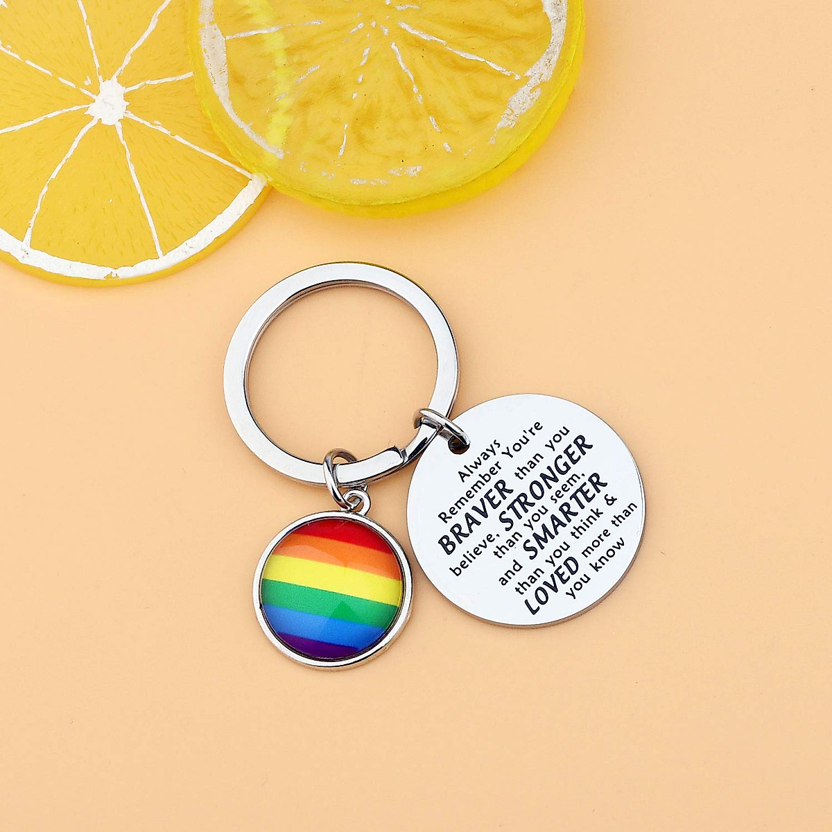 AKTAP LGBT Rainbow Gay & Lesbian Pride Keychain Pansexual Gifts Transgender Pride