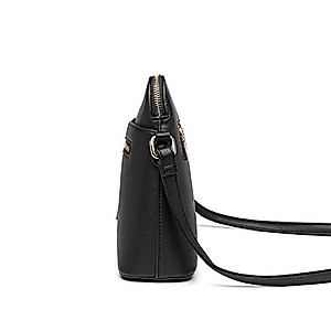 LA TERRE Small Crossbody Bag, Leather Shoulder Bag Purse with Zipper Pocket Adjustable Strap