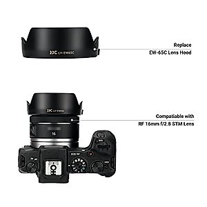 Lens Hood for Canon RF 16mm F2.8 STM Lens on EOS R6 R5 RP R Camera, Reversible Lens Shade Replace Canon EW-65C Lens Hood, Compatible with 43mm Filters and 43mm Lens Cap