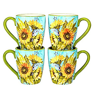Certified International Sun Garden 26 oz. Mugs, Set of 4, Multicolor