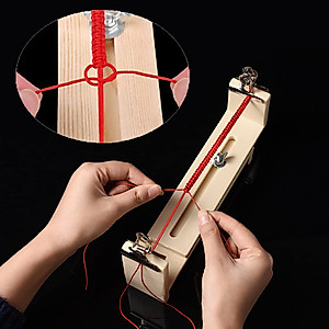 iDili Braided Thread Holder Jig, DIY Hand-Knitted Rope Woven Holder, Hand Bracelet Rope Making Tool Rope Braided Fixing Frame Plate, DIY Craft Braiding Tool with Scale, Adjustable Length