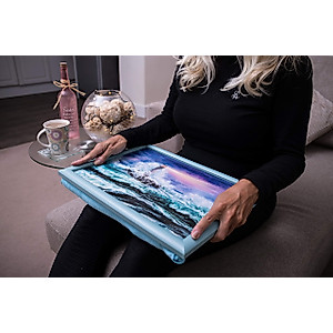 Maturi Lap Tray, Light House & Sea Design, Multi-Color, 13 x 17 x 3 cm