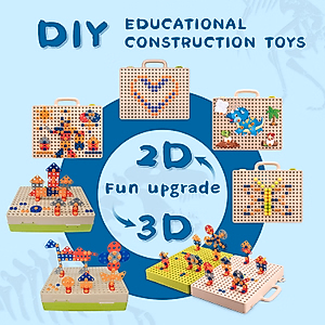 Building Toys - Take Apart Dinosaur Toys for Kids 3-7 - Real Dinosaur Life Scene - Construction Engineering Toys with Building Blocks and Storage Box - Learning & Education Toys for Boys and Girls