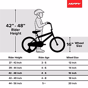 Huffy Moto X Boys 16" Bike, Ideal for Ages 4 to 6 Years Old, Moto X Accents, Adjustable Comfort, Chain Guard for Safety, Removable Training Wheels, Sleek Red and Black Frame