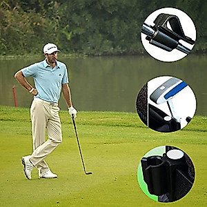 Dogxiong 2 Pack Golf Club Bag Clips On Putter Clamp Holder Organizer Value Durable Plastic Black Putting Clip Golf Accessories for Men Women Golfer