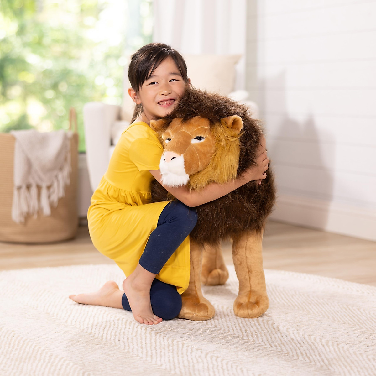 Melissa & Doug Standing Lion Lifelike Stuffed Animal with Full Mane, More Than 2 Feet Tall, Nearly Three Feet Long Brown