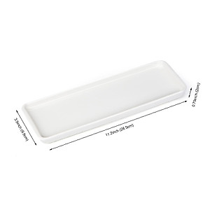 Ceramic Dessert Plate,Serving Trays,Bathroom Tray,Cosmetics Dish,Vanity Tray,Candle Tray, Simple Style Rectangle Tray Suit for Dessert Table Kitchen Countertop Bathroom
