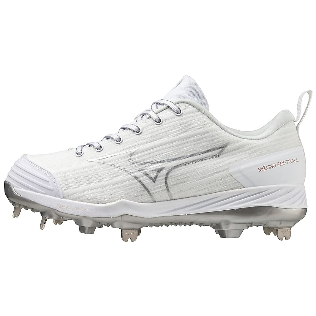 Mizuno Women's Sweep 6 Softball Shoe, White, 11