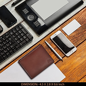 NeoMonte Men's Leather Wallet Sleek and Slim Design comes in Beautiful Gift Box and Handmade with RFID Blocking