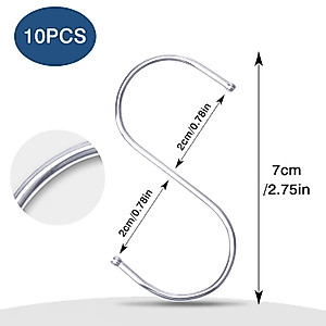 Ptrone S Shaped Hooks Stainless Steel Metal Hangers Hanging Hooks for Kitchen, Work Shop, Bathroom, Garden (S/10pcs)