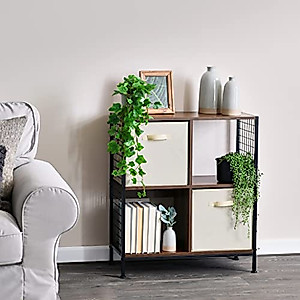 Household Essentials, Natural 2 Pack Open Storage Bins with Dual Handles, 13 x 12 x 13